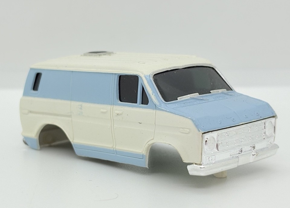 1976 AURORA AFX FORD STREET VAN WHITE BLUE SLOT CAR BODY MINT NEW NEVER ...