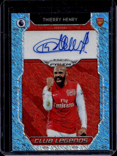 2019 Prizm Thierry Henry Club Legends Signatures Blue Shimmer FOTL Auto ...
