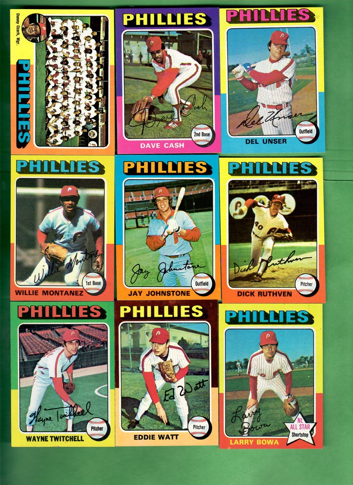 1975 TOPPS BASEBALL - PHILADELPHIA PHILLIES - LOT OF 15 DIFFERENT ...