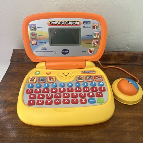 Vintage Toy Vtech Laptop -Orange & Yellow Corded Mouse -works | eBay