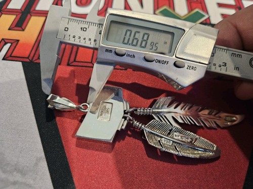 Ray Tracey Knifewing 925 Silver Pendant Turquoise Lapis Inlay Feathers ...