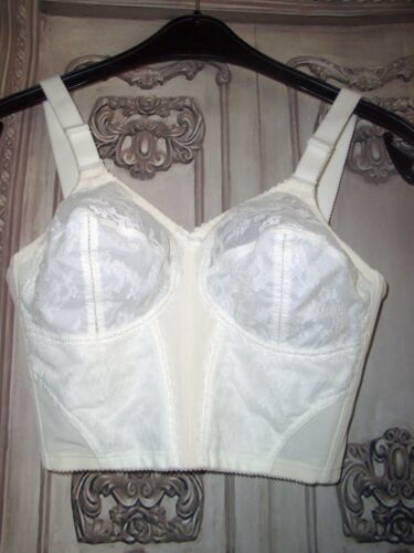 Triumph Doreen Vintage Spitzen Mieder Long Bh 80 C Weiß Pin Up Bra Neu
