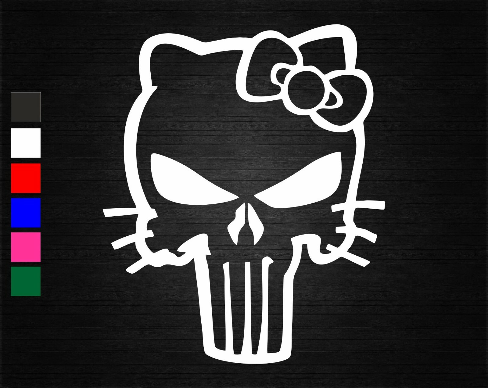 HELLO KITTY PUNISHER FUNNY JDM DECAL VINYL STICKER CAR/VAN/DOOR/WINDOW ...