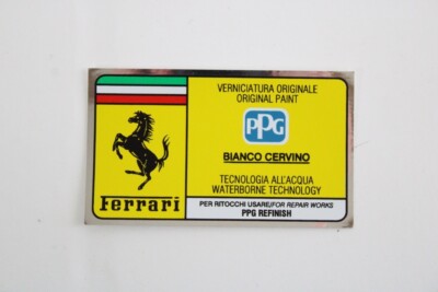 1990-2023 OEM Ferrari PPG Paint Color Sticker Decal Bianco Cervino ...