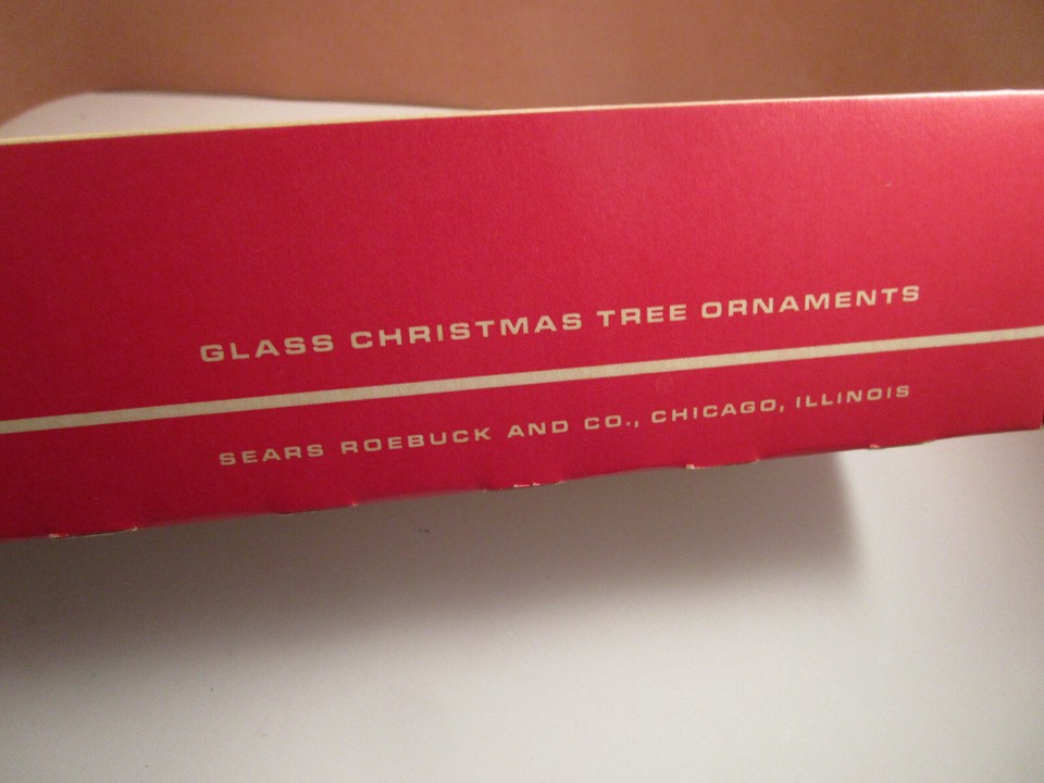 Vintage Sears Glass Set of 5 Red Christmas Ornaments USA B | eBay