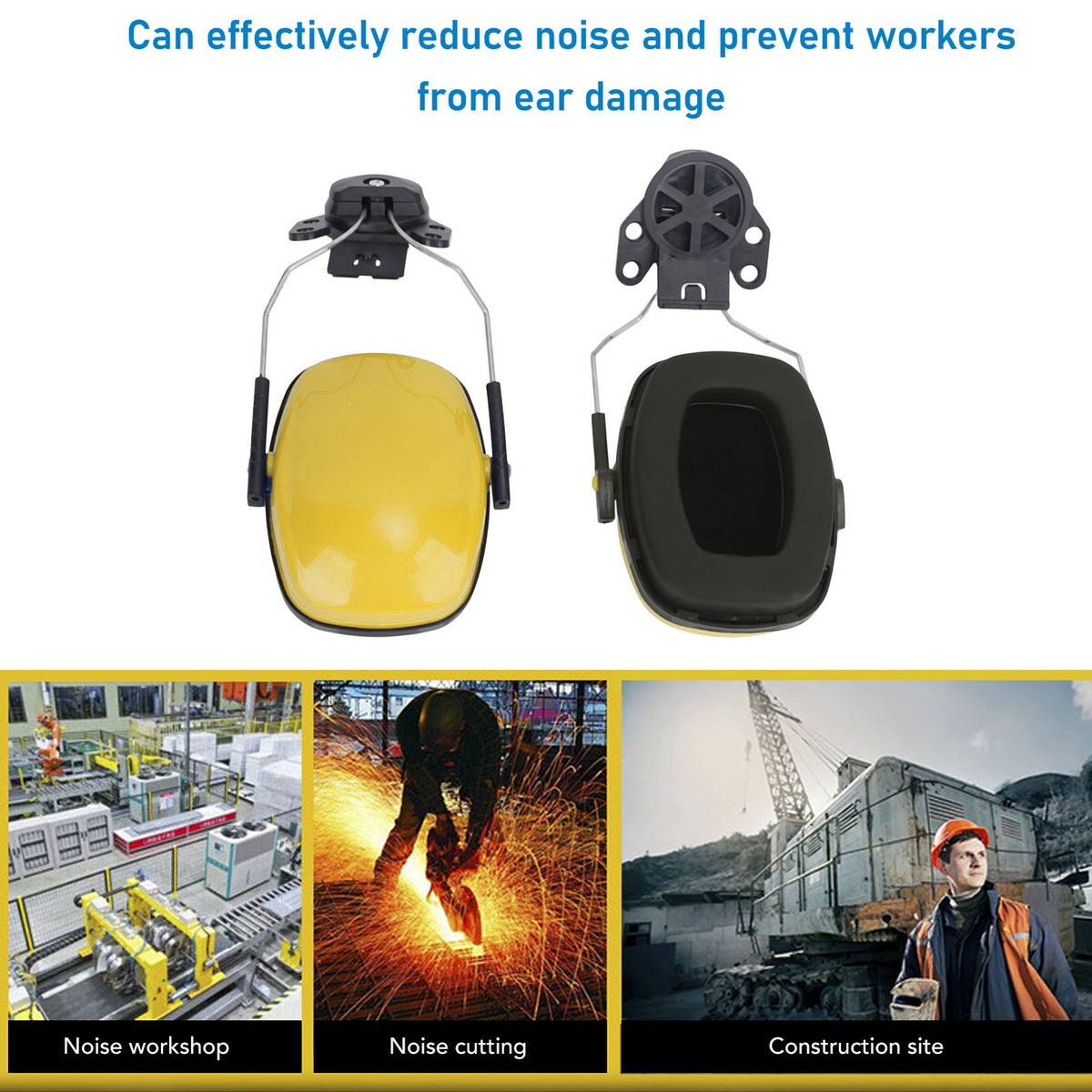 Ear Muffs Helmet Ear Muffs, NRR 27DB Helmet Attachable Earmuff Hearing ...