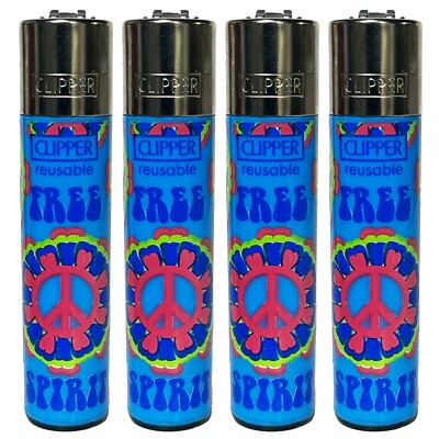 Clipper Reusable Lighters - 4 Blue Psychedelic Hippies - "Tree Spirit ...
