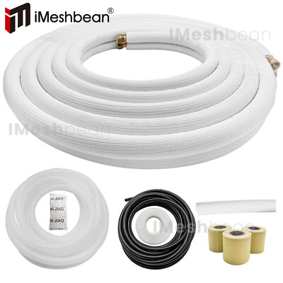 25FT Ductless Mini Split Line Set Insulated Copper Line Kit W/25FT ...