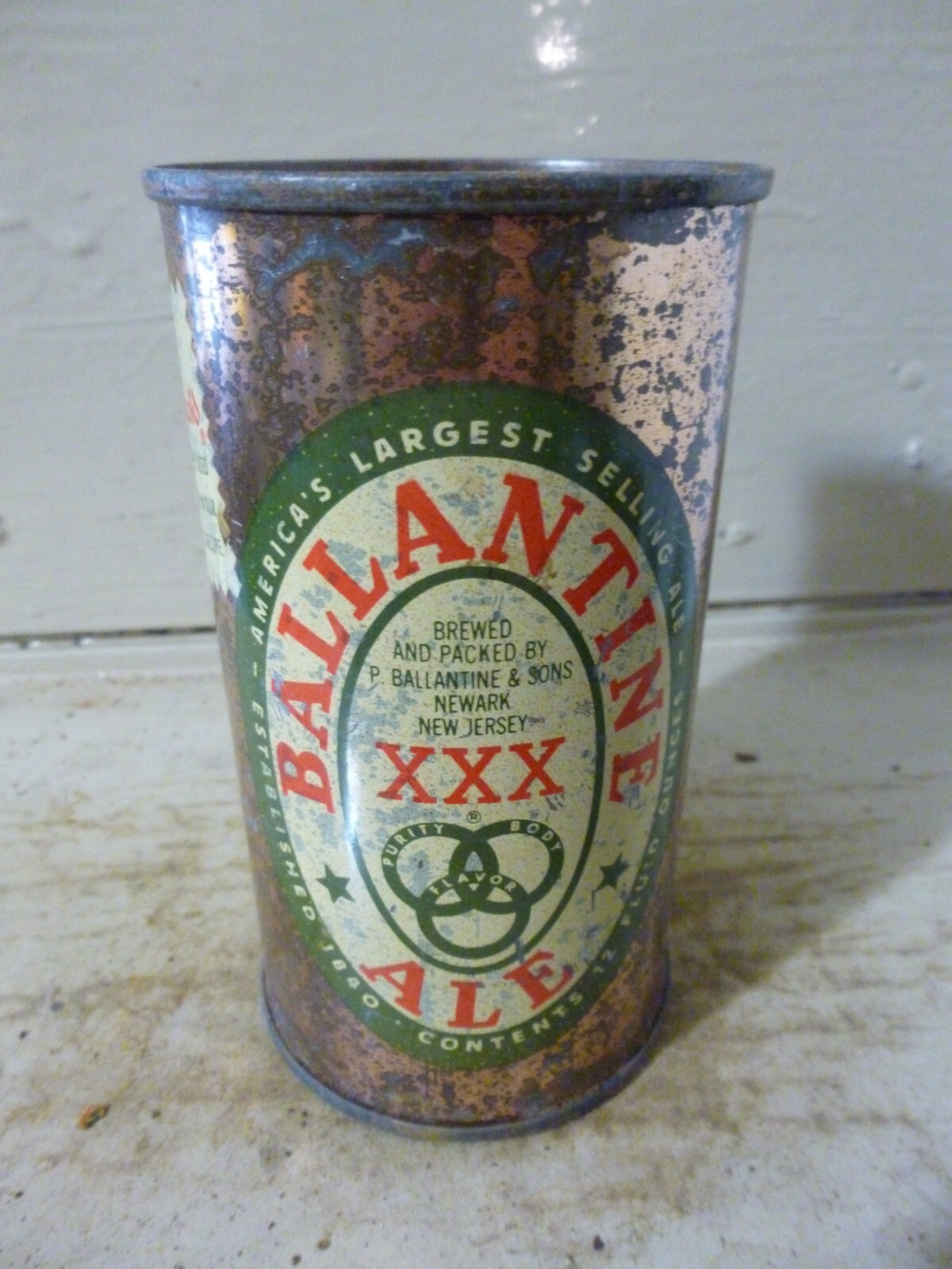 BALLANTINE_ BREWERS GOLD_ FLAT TOP BEER CAN -[EMPTY CANS, READ DESC ...