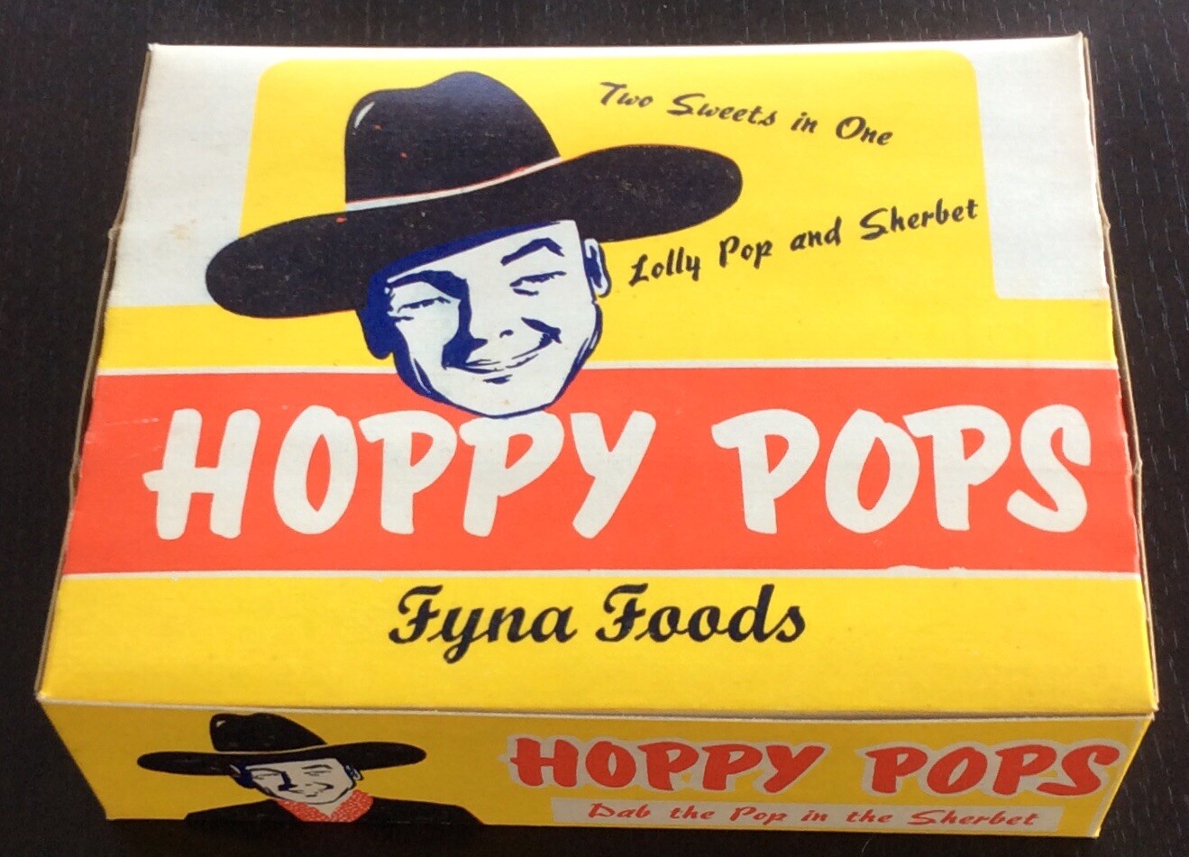 HOPPY POPS FYNA FOODS CONFECTIONARY BOX STORE DISPLAY HOPALONG CASSIDY ...
