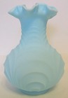 Fenton Blue Custard Glass Vase Hand Blown Unsigned | eBay