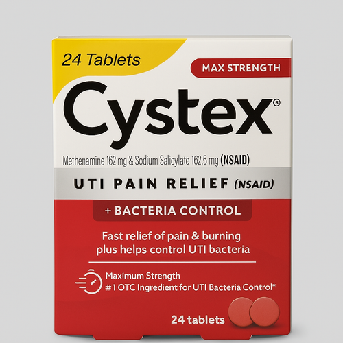 Cystex UTI Pain Relief +Bacteria Control MAX Strength 24 Tablets 10/25 ...