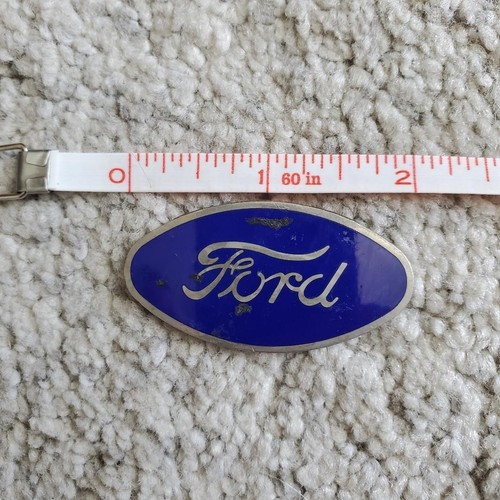 Vtg 1930s Ford Enamel Radiator Hood Grille Blue Oval Fox Company Emblem ...
