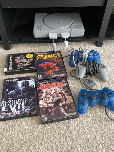 Playstation Ps1 bundle lot Resident Evil 1 2 3 System Games Controllers ...