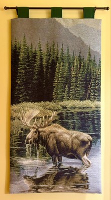 Moose Wall Tapestry • Measures 40” x 20.5” • Includes Rod & Brackets | eBay