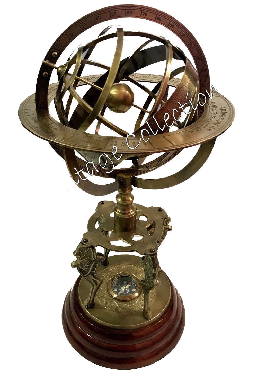 Large Armillary Big Globe Brass 18" Astrolabe Globe Zodiac Engraved ...