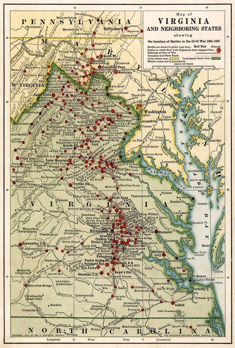 Printable Map Of Civil War Battles