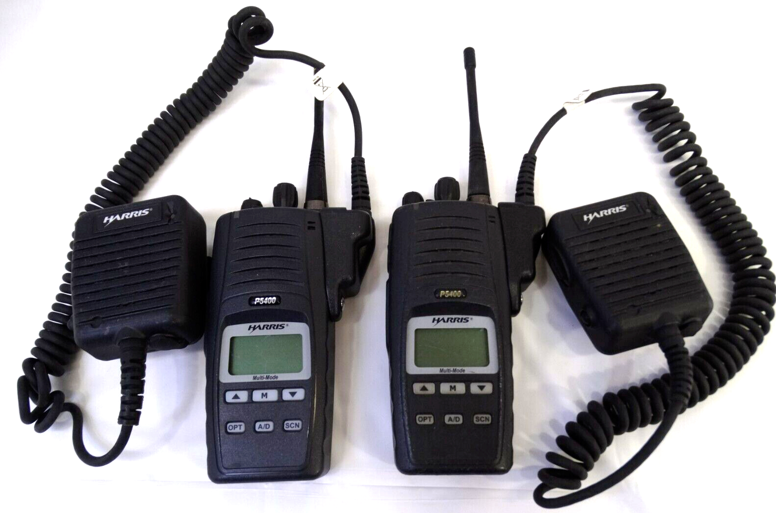 Harris P5400 Multi-Mode Two Way Radios with Mics, Lot of 2, Parts ...