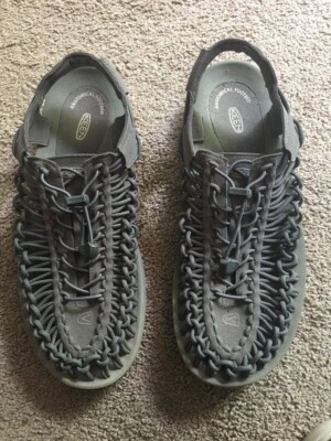 Mens KEEN UNEEK Paracord Braided Rope Gray Suede Sandals Size 11.5 | eBay