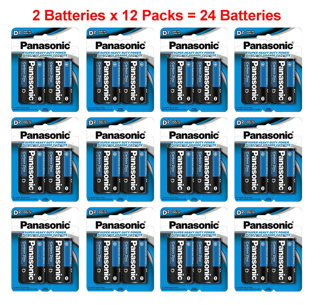 24x Panasonic Size D Batteries 1.5V Heavy Duty D2 x 12 | eBay