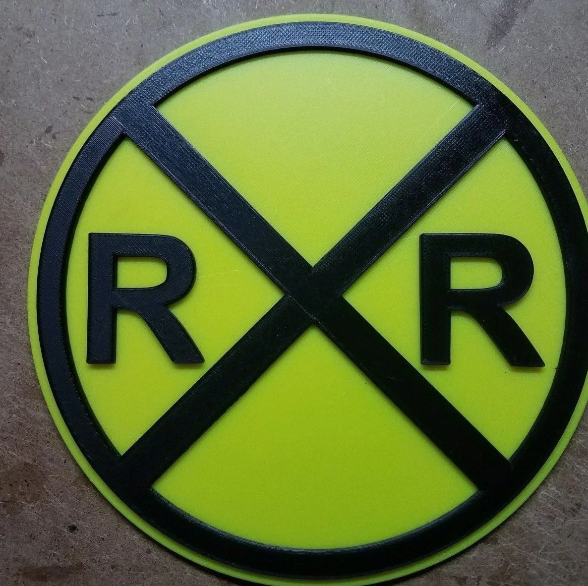 Yellow Railroad Crossing Sign