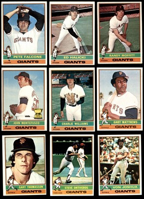 1976 Topps San Francisco Giants Near Team Set 4 - VG/EX (26 / 29 cards ...