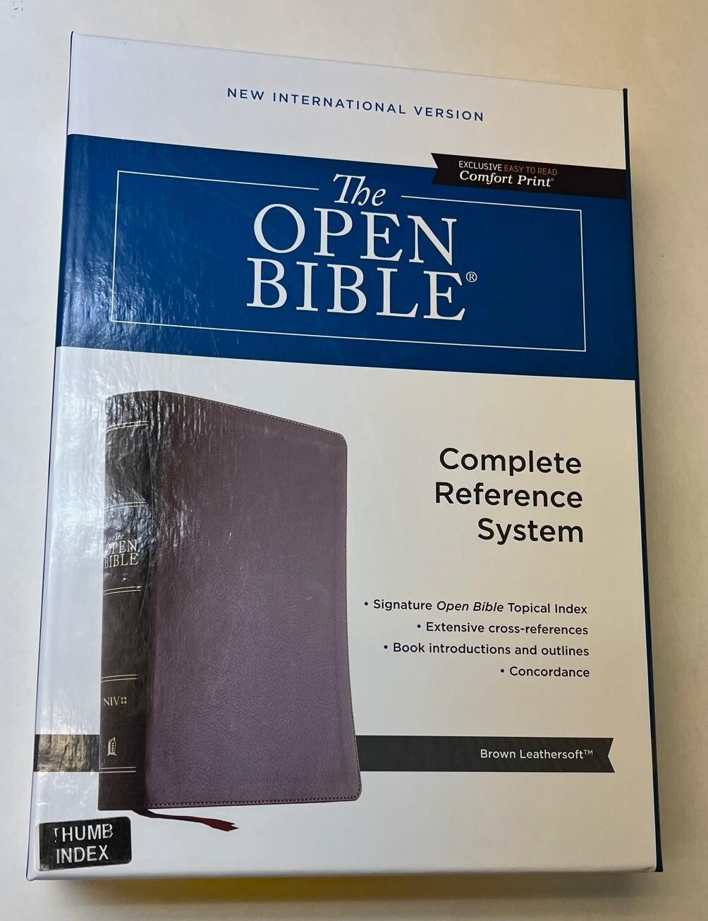 NIV, Open Bible, Thumb Indexed, Red Letter Edition, Comfort Print ...