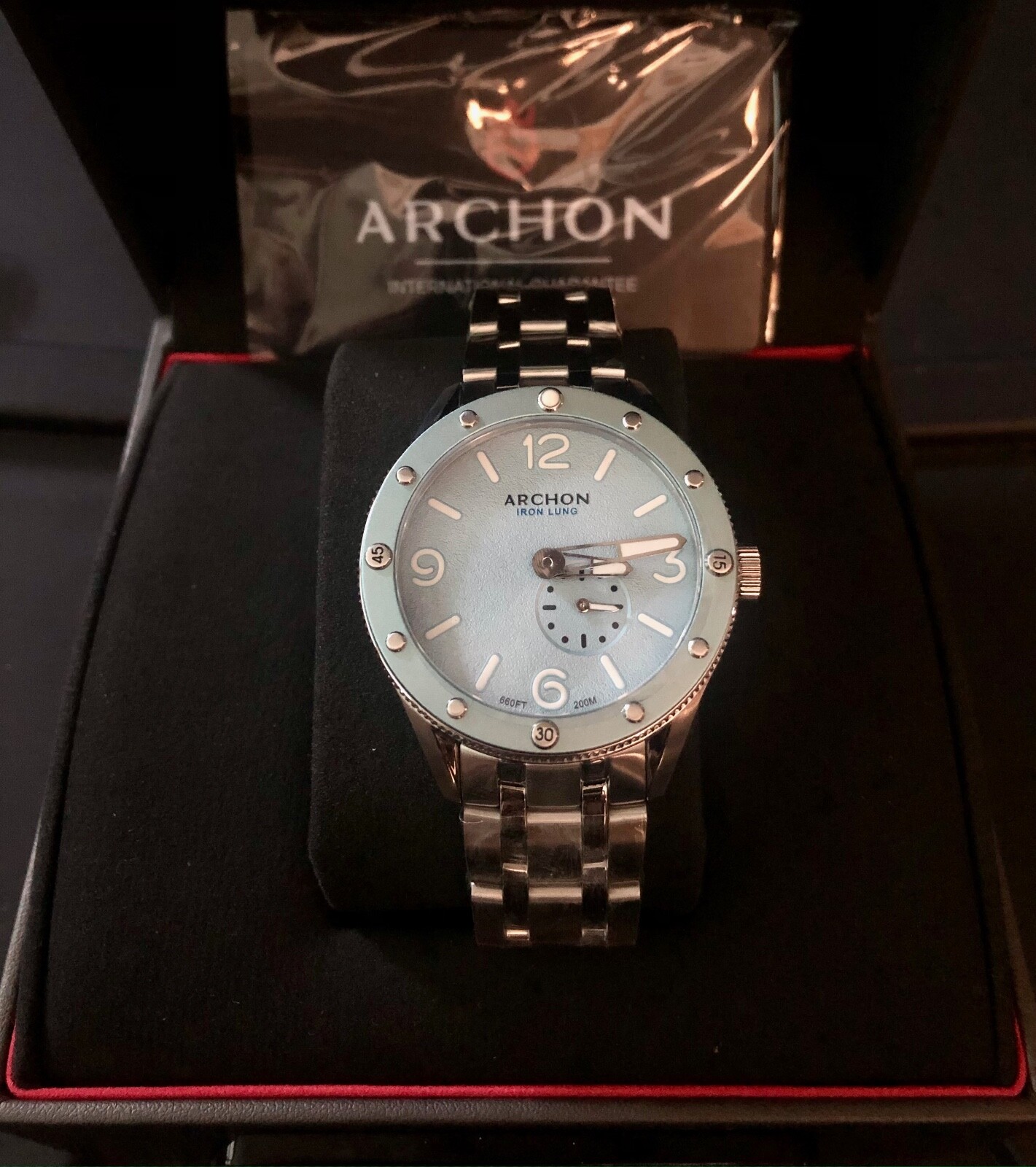 ARCHON Iron Lung 42mm Powder Blue Men's Auto Dive Watch IL07 for sale ...