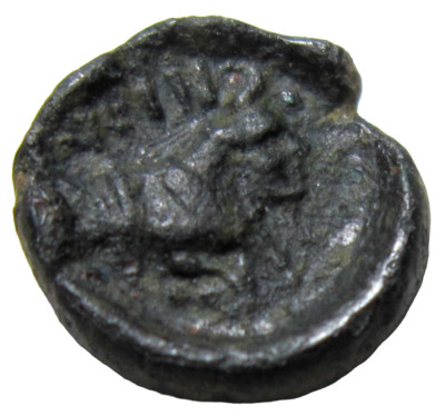 CAMPANIA, NEAPOLIS. AE 10. CIRCA LATE 4th CENTURY BC. APOLLO/MAN-HEADED ...