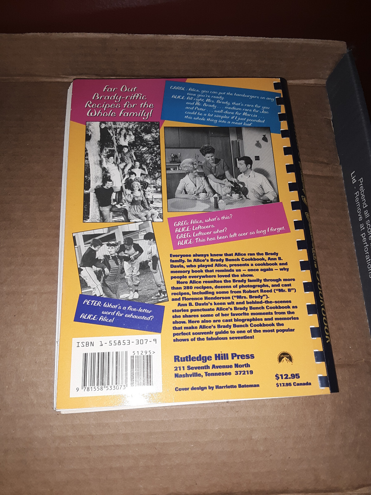 Alice's Brady Bunch Cookbook by Ann B. Davis (1994, Spiral) for sale ...