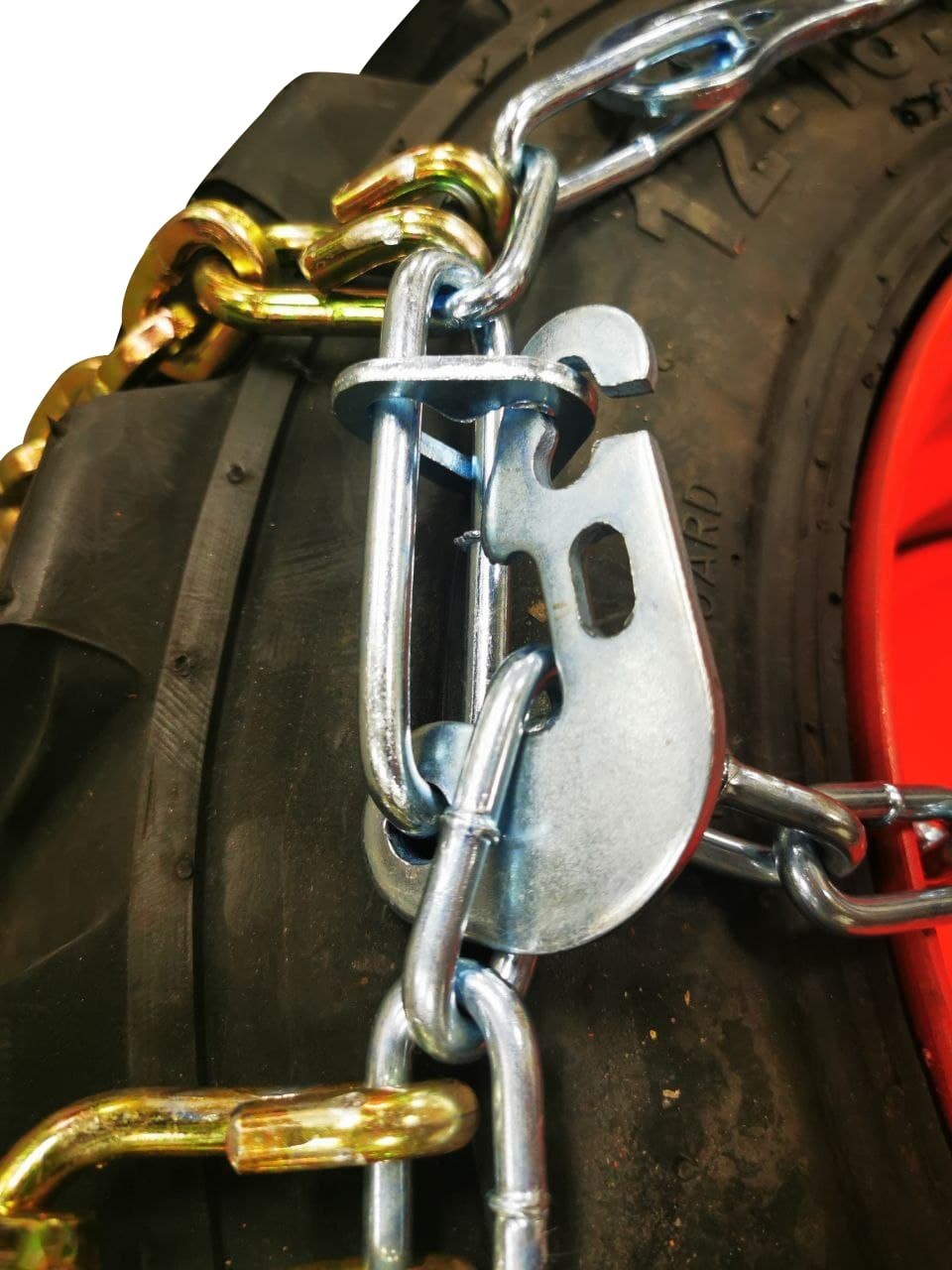 NEW (2) HEAVY DUTY SKID STEER TIRE CHAIN 12x16.5 8MM SQUARE LINK BOBCAT ...