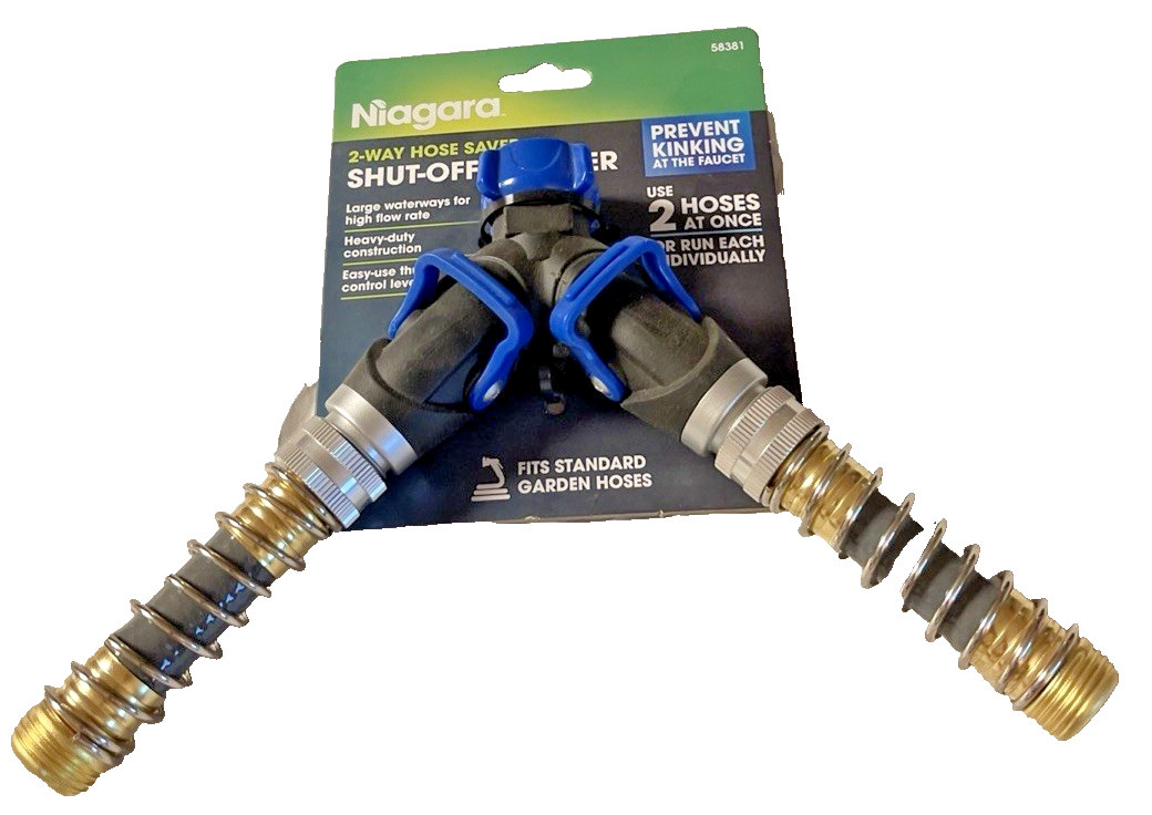 Niagara Two-Way Hose Saver Shut-Off Adapter Hose Y use 2 Hoses at One ...