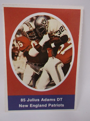 1972 Sunoco Football Stamp NFL New England Patriots JULIUS ADAMS | eBay