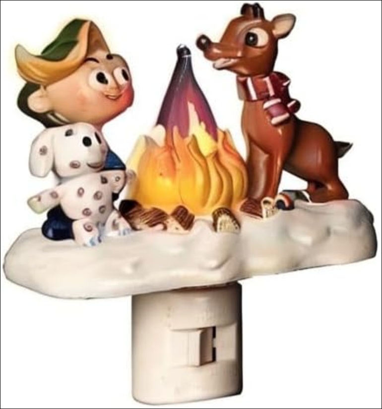 Roman Rudolph & Elf Friend 4.5 Inch Polyresin Swivel Plug Flickering ...