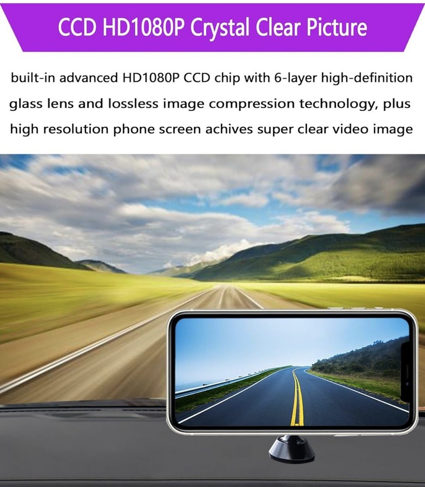 WiFi Car Wireless Backup Camera GreenYi 5G 720P HD and Front View ...