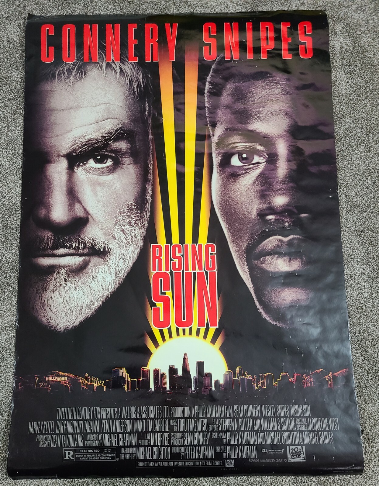 1993 Rising Sun Movie Poster 27x40 Sean Connery Wesley Snipes Harvey ...