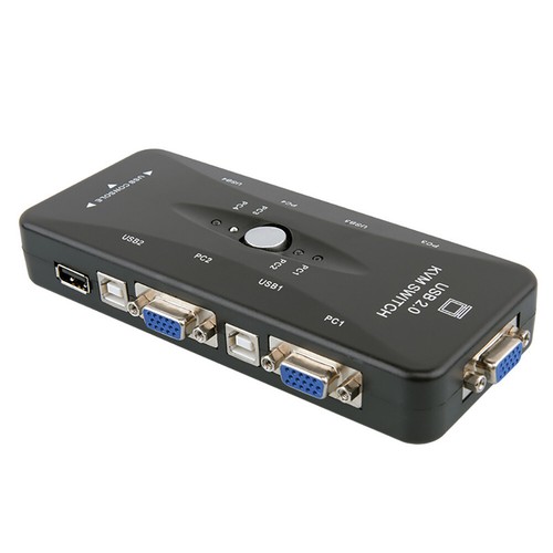 4 Ports USB 2.0 KVM Switch Mouse/Keyboard/Printer/VGA Video Monitor ...