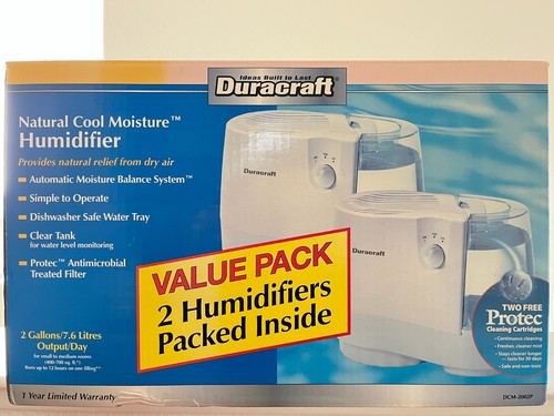 2 Pack Duracraft Natural Cool Moisture Humidifier DCM-2002P New in Box ...