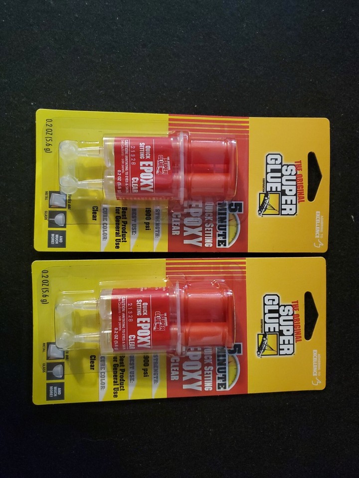 2pk Super Glue 5 Minute Quick Set Epoxy Clear 0.2 oz Tube perfect ...