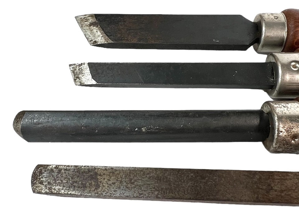 Lot Of 4 Vtg Craftsman Wood Lathe Turning Chisel Tools 1 No Number 1 ...