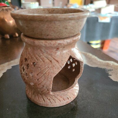 Soapstone Alabaster Melt Warmer Diffuser Oil Burner Fragrance Tealight ...