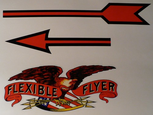 FLEXIBLE FLYER Eagle with Arrows Sled Decal, Adhesive Backed, SL103 | eBay