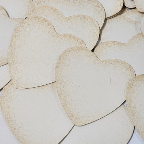 100 x stained pre cut cardboard HEART SHAPES -for gift tags -BARGAIN | eBay
