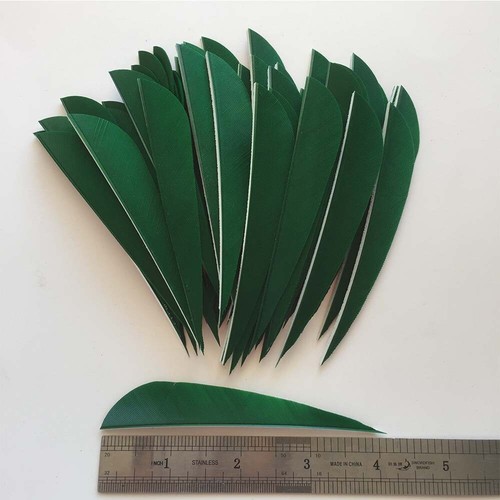 50PCS 4 inch Green Parabolic Archery Fletches Feather Fletching ...