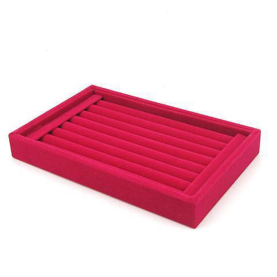 US 1 Pc Velvet Jewelry Ring Display Organizer Tray Holder Earring ...