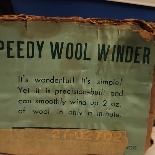Speedy Wool Winder Model 27-02702 Yarn Winder Type with Instructions NO ...