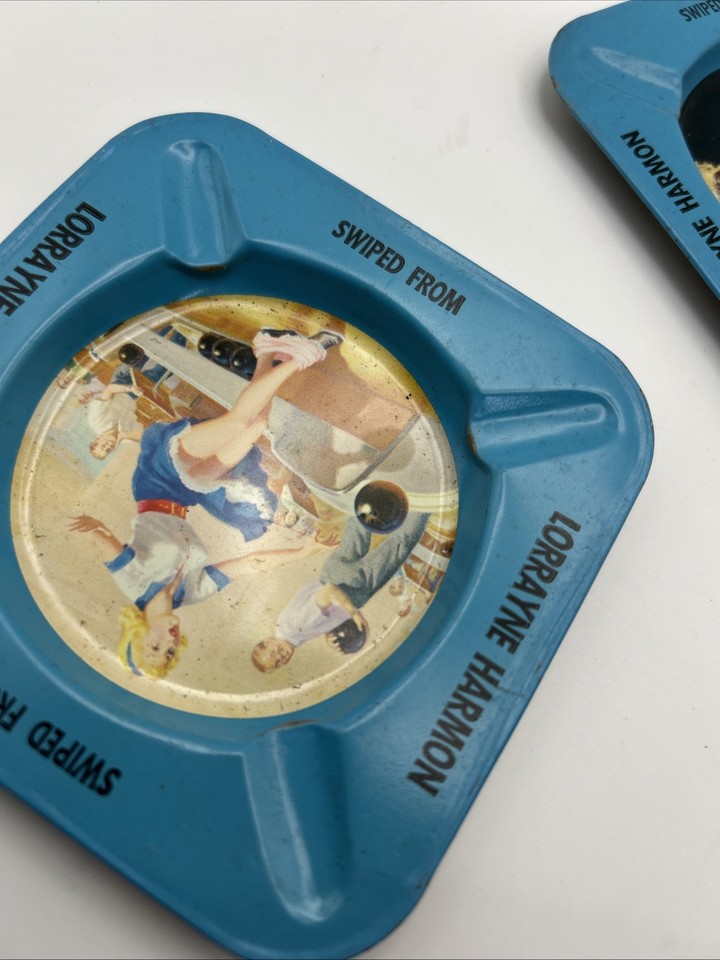 Vintage Advertising Sexy Pin Up Tin Ashtray Swiped From Lorrayne Harmon ...