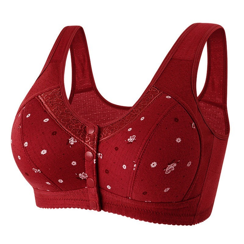 Ladies Front Fastening Bra Cotton Lycra Non Wired Non Padded Soft ...