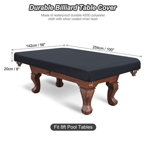 8Ft Billiard Pool Table Covers Waterproof Outdoor Indoor 420D Polyester ...