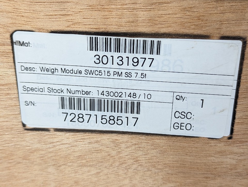 Mettler Toledo Weigh Module SWC515 PM SS 7.5t, 30131977 *NEW* | eBay